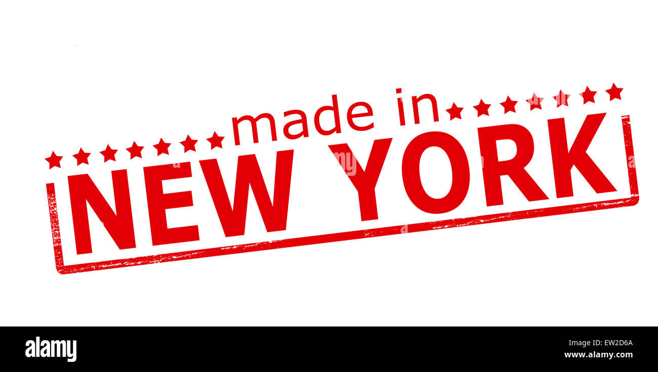 Rubber stamp with text made in New York inside, illustration Stock ...