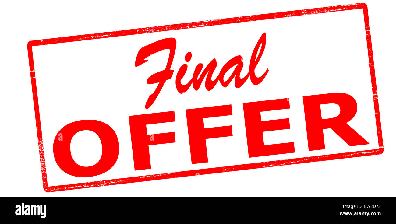 Rubber stamp with text final offer inside, illustration Stock Photo - Alamy