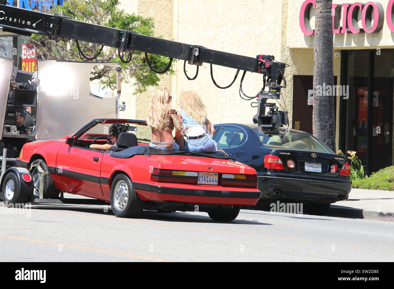 Britney Spears and Iggy Azalea shoot a scene for their highly ...