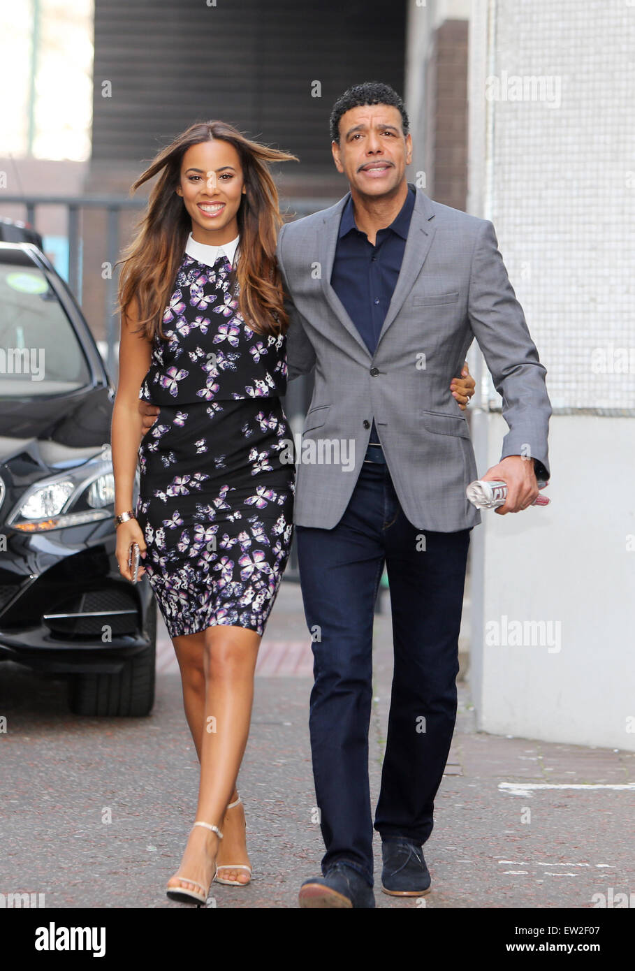 Rochelle Humes and Chris Kamara outside ITV Studios Featuring: Rochelle ...