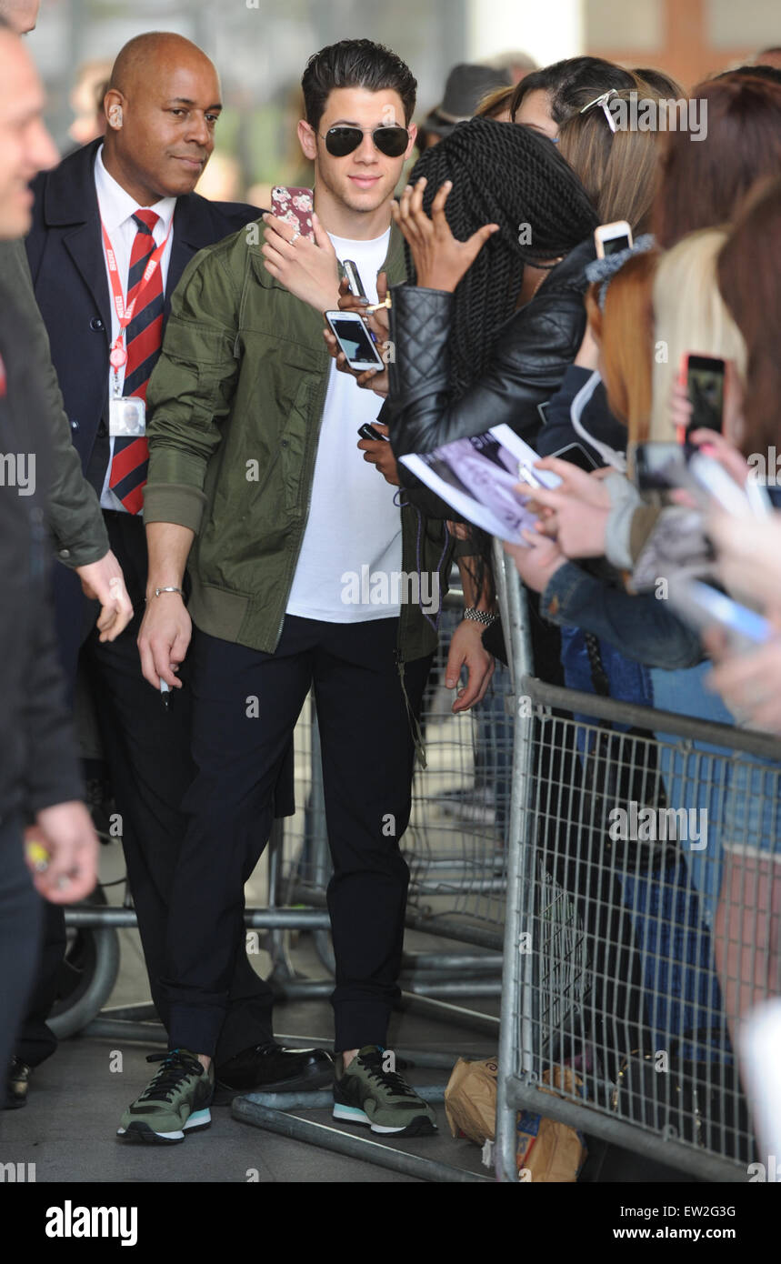 Nick Jonas seen out and about leaving BBC Studios in London Featuring ...