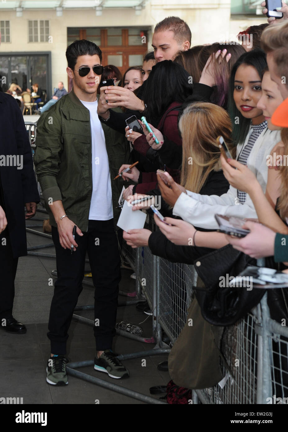 Nick Jonas seen out and about leaving BBC Studios in London Featuring ...