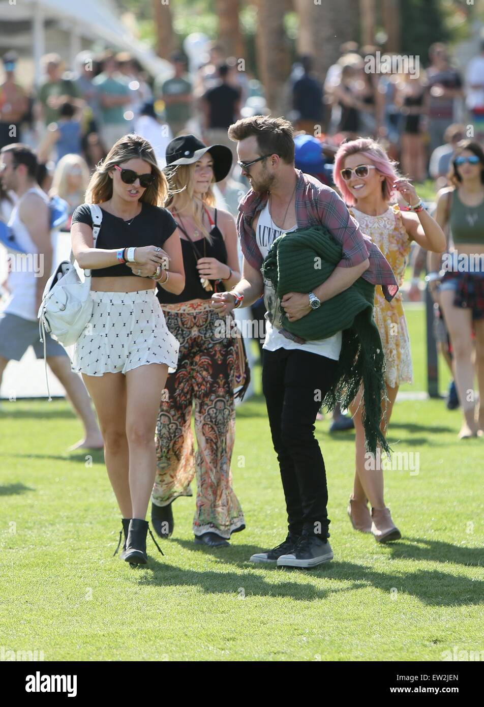 Julianne Hough and Aaron Paul at Coachella 2015 - Week 1 - Day 1 ...
