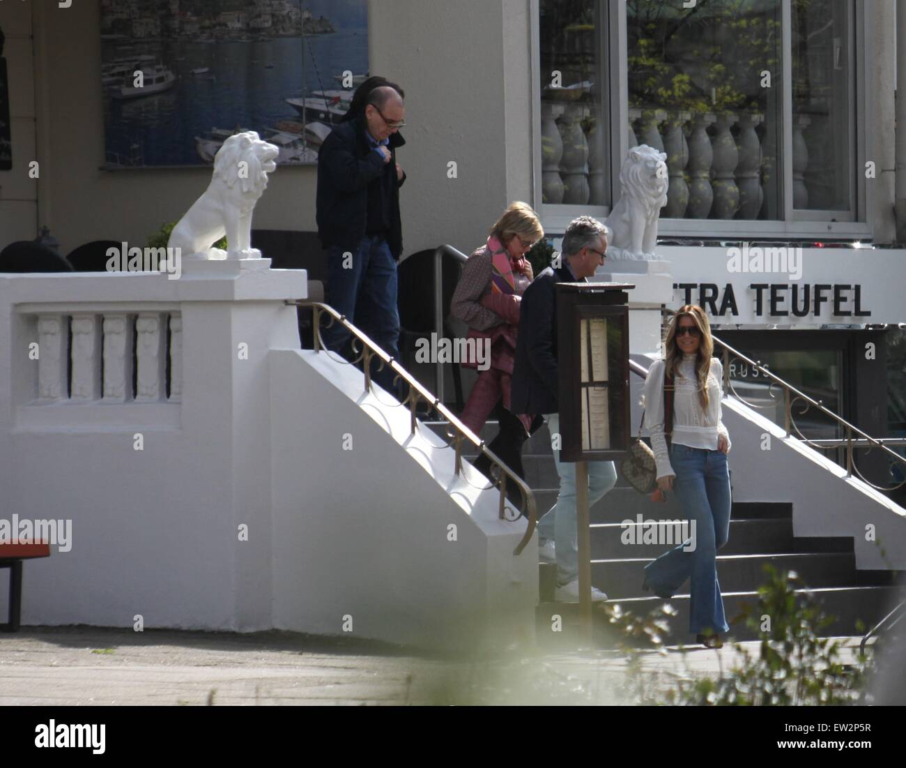 Sylvie Meis and her parents with an unidentified male at her son Damian ...
