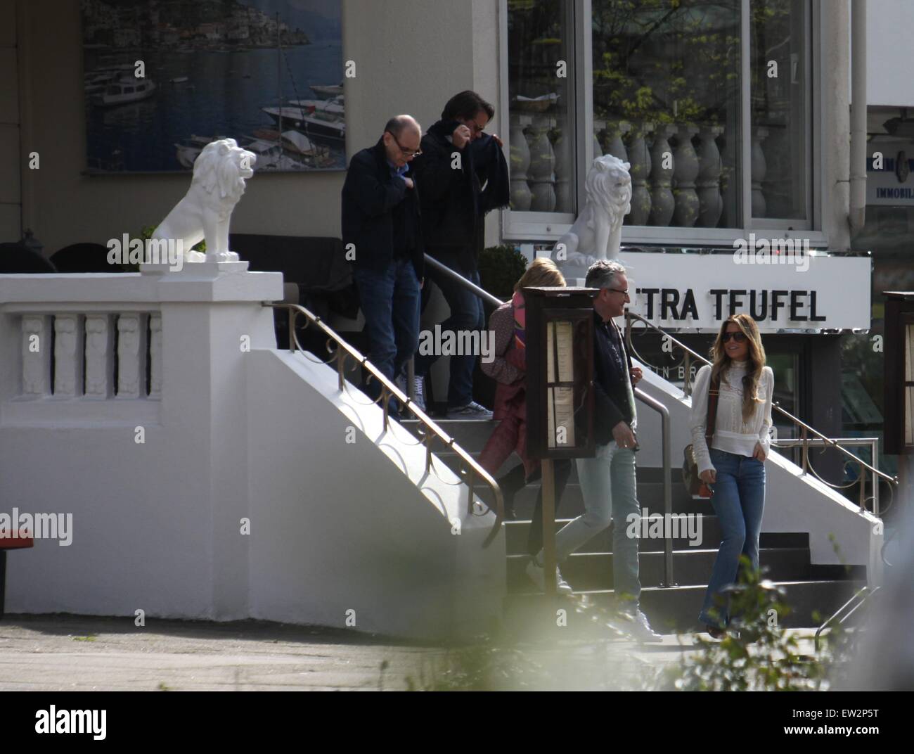 Sylvie Meis and her parents with an unidentified male at her son Damian ...
