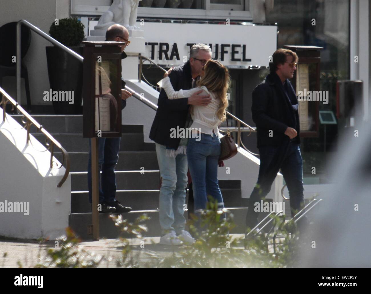 Sylvie Meis and her parents with an unidentified male at her son Damian ...