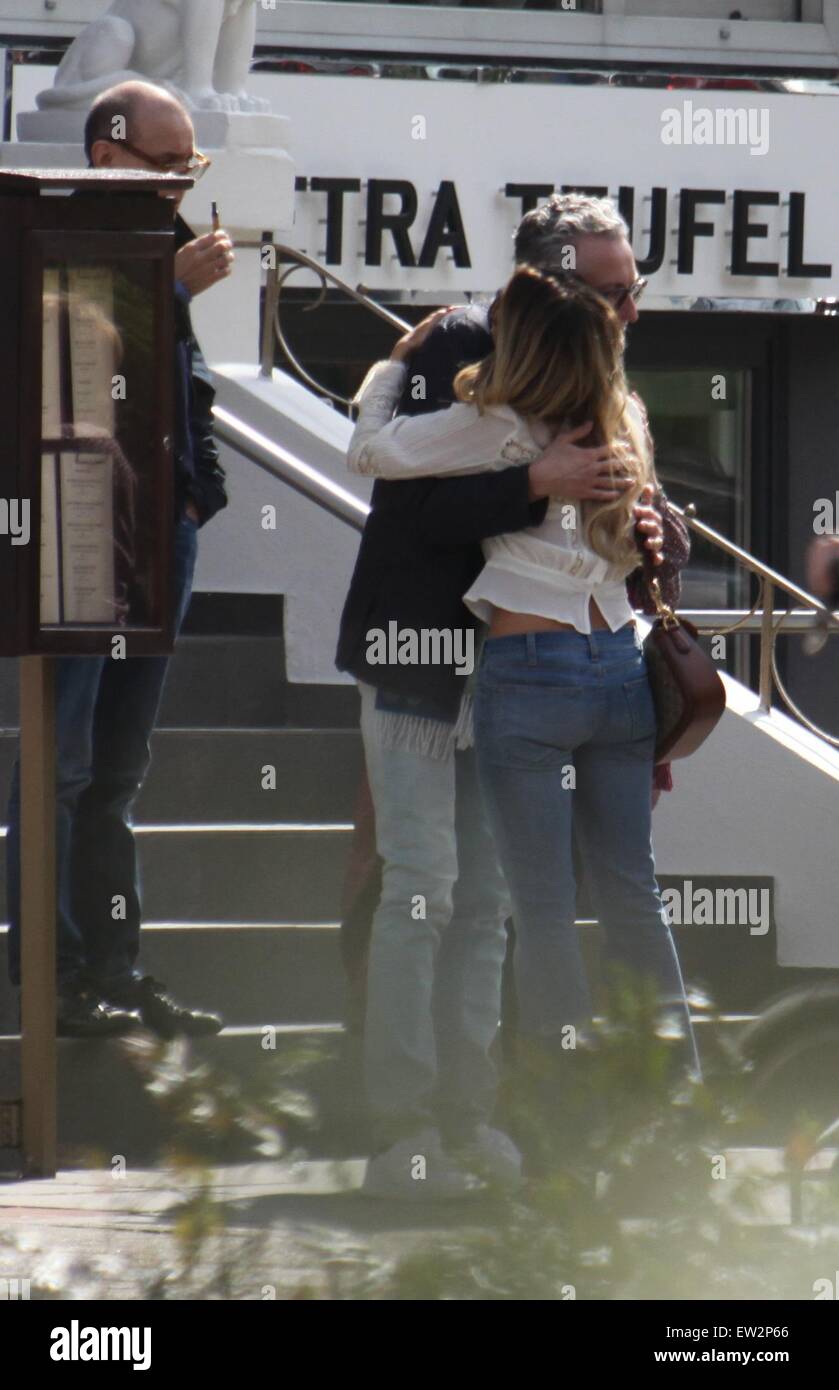 Sylvie Meis and her parents with an unidentified male at her son Damian ...
