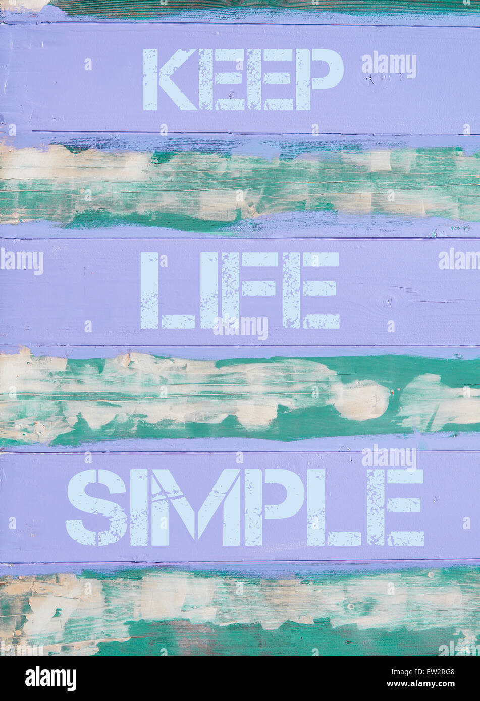 Concept image of KEEP LIFE SIMPLE motivational quote written on vintage ...