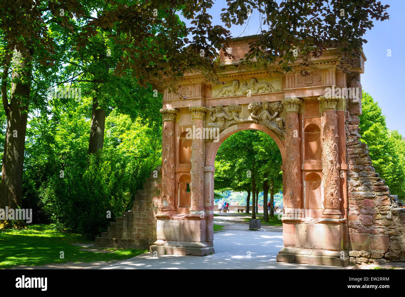 "Elizabethen" gate castle Heidelberg, Germany Stock Photo - Alamy