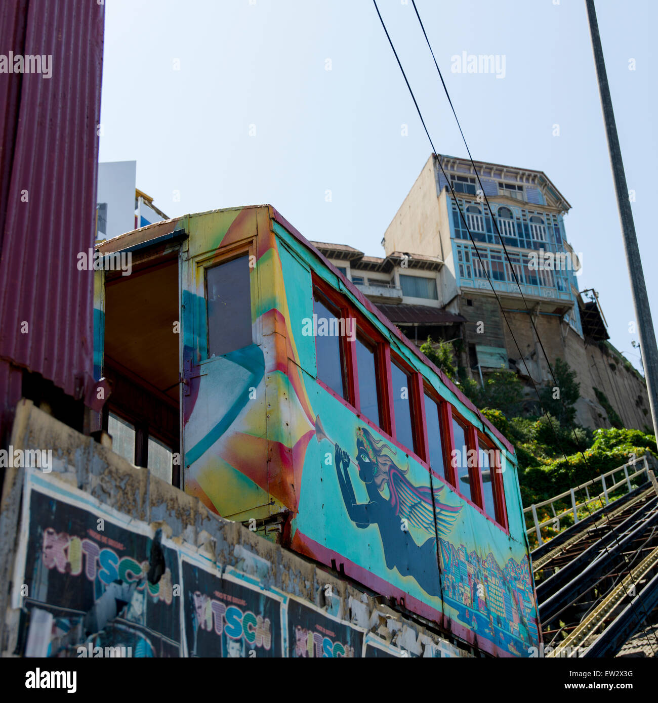 Funicular railway station, Valparaiso, Chile Stock Photo - Alamy