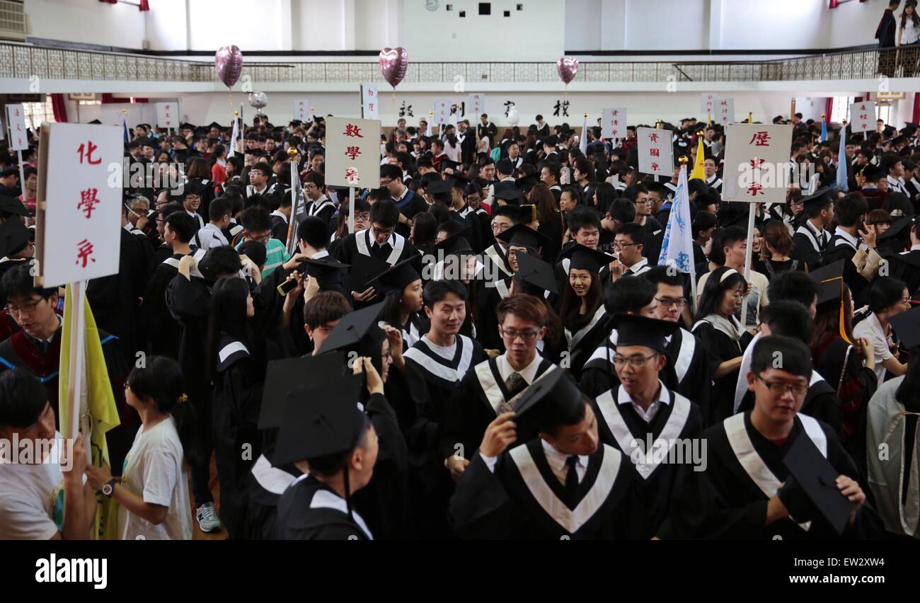 University graduates attend graduation ceremony hi-res stock ...
