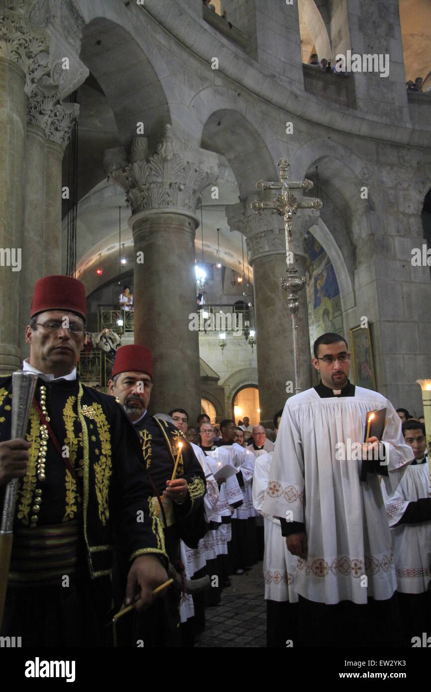 Israel, Jerusalem, the Latin Easter Sunday procession at the Church of ...
