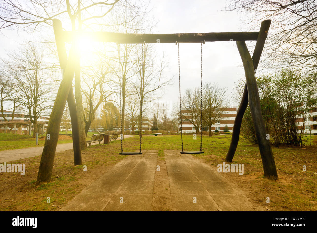 Playground swing blur hi-res stock photography and images - Alamy