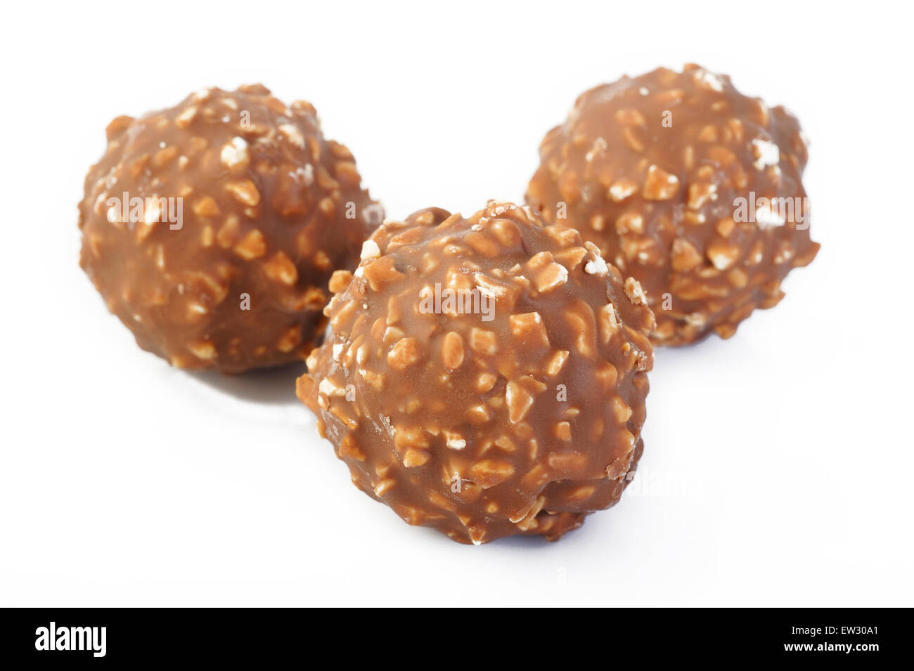 chocolate ball on white background Stock Photo - Alamy