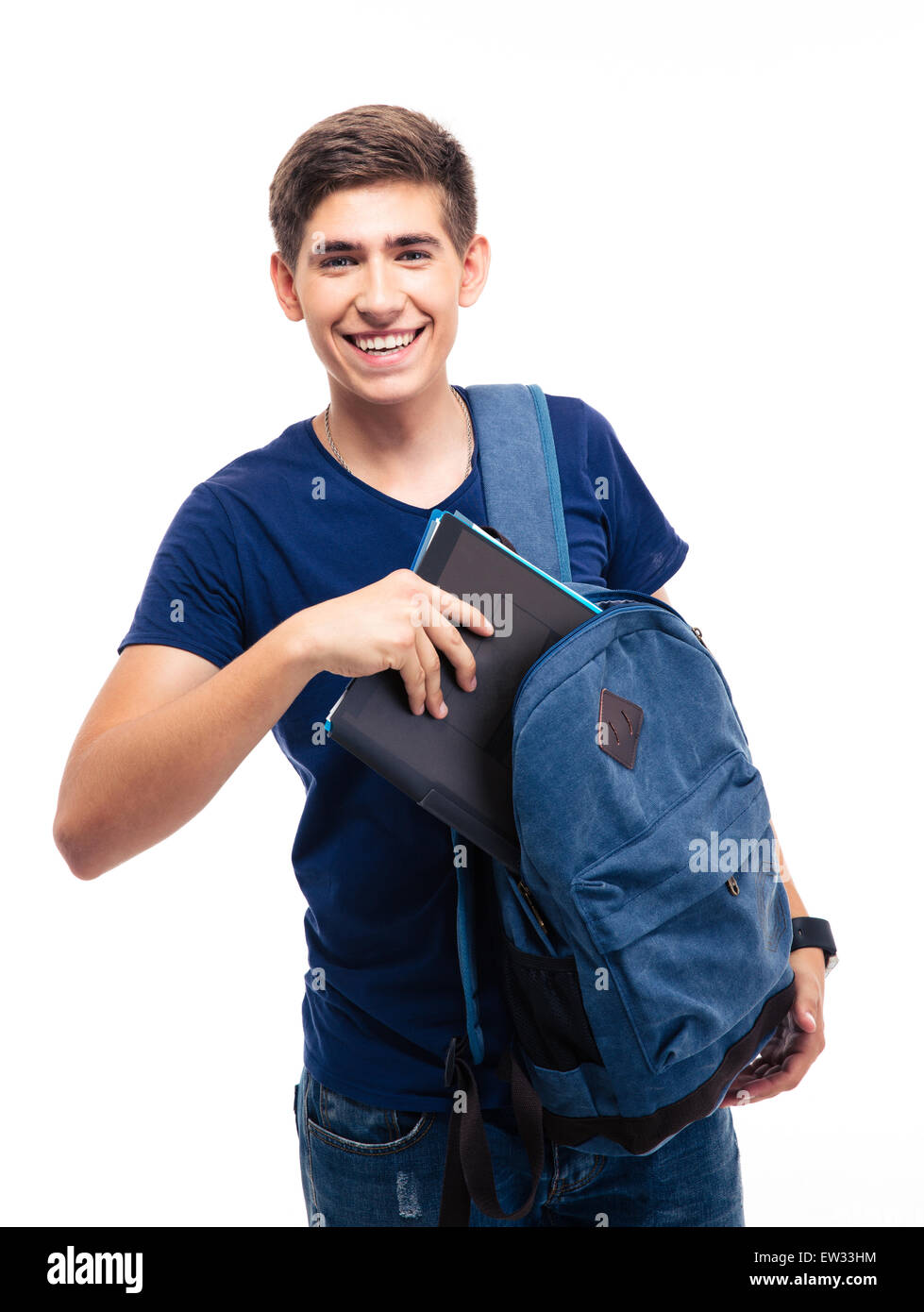 Boy bag book putting hi-res stock photography and images - Alamy