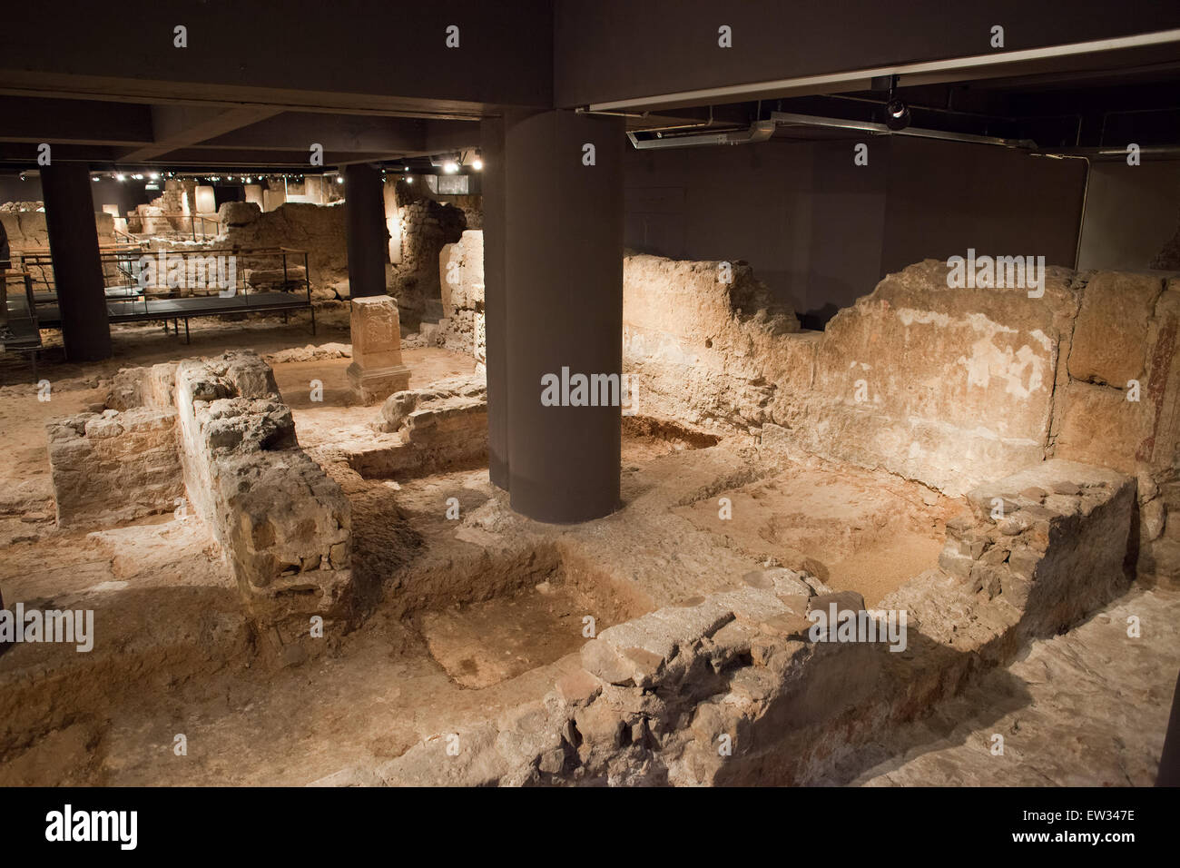 Spain, Barcelona, History of the City Museum (MUHBA), ancient Roman city ruins Stock Photo - Alamy