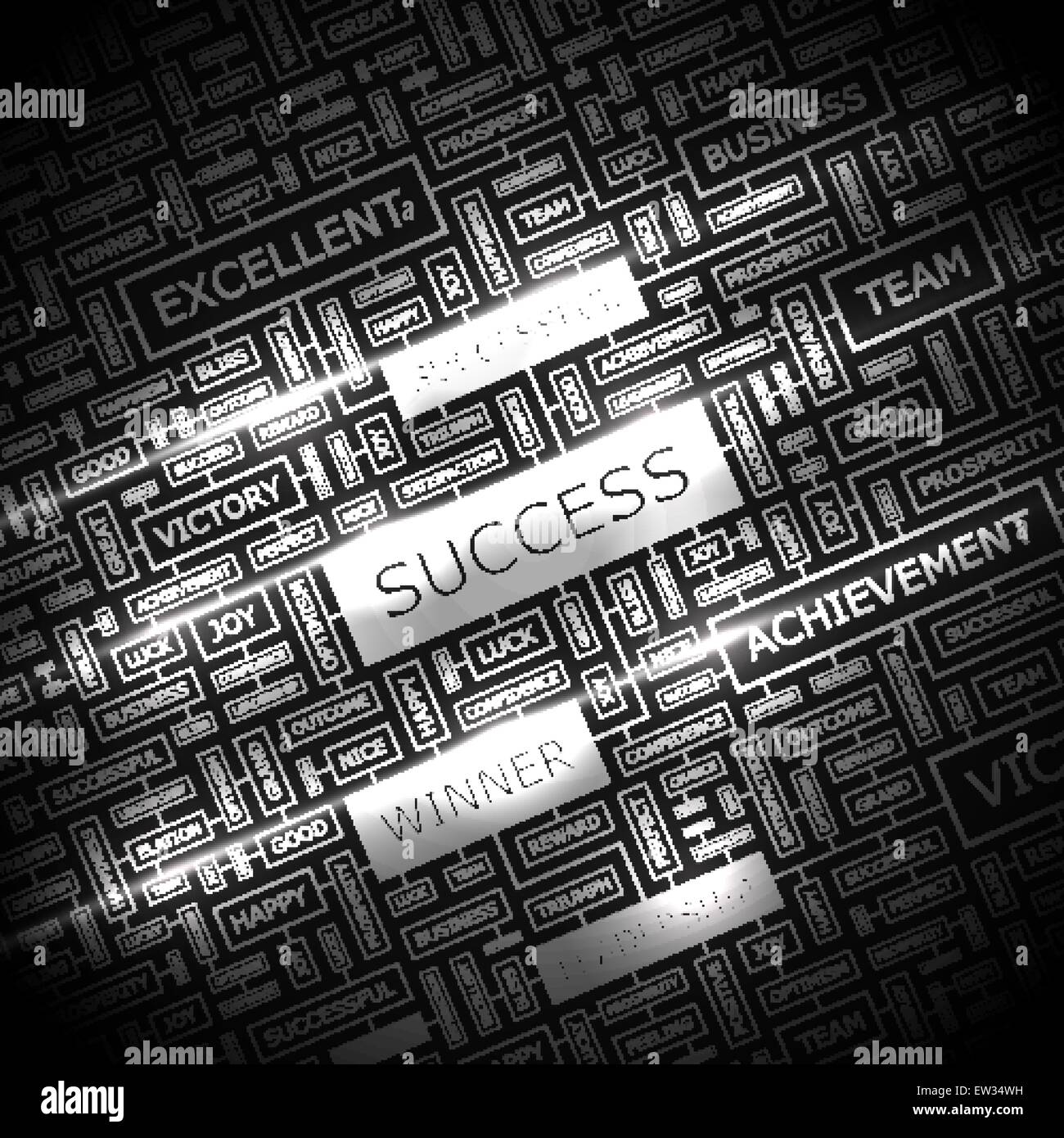 SUCCESS. Word cloud illustration. Tag cloud concept collage. Usable for ...