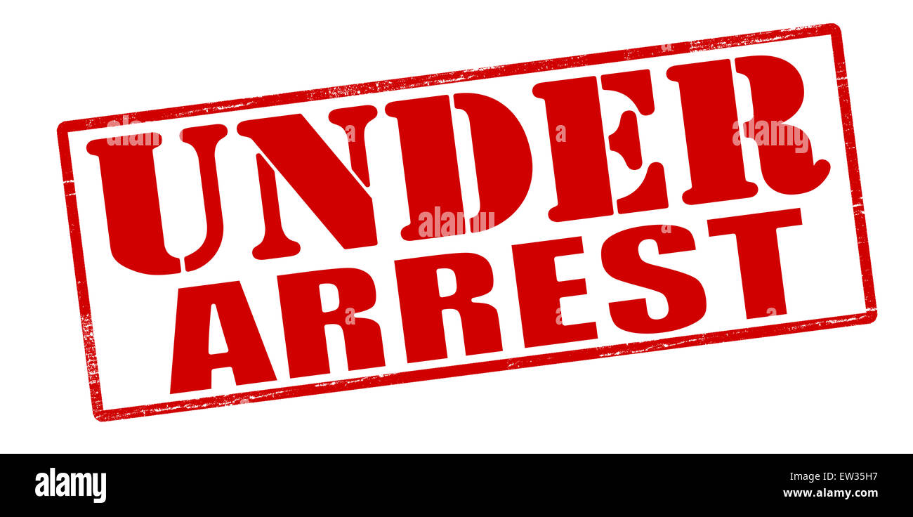 Rubber stamp with text under arrest inside, illustration Stock Photo ...