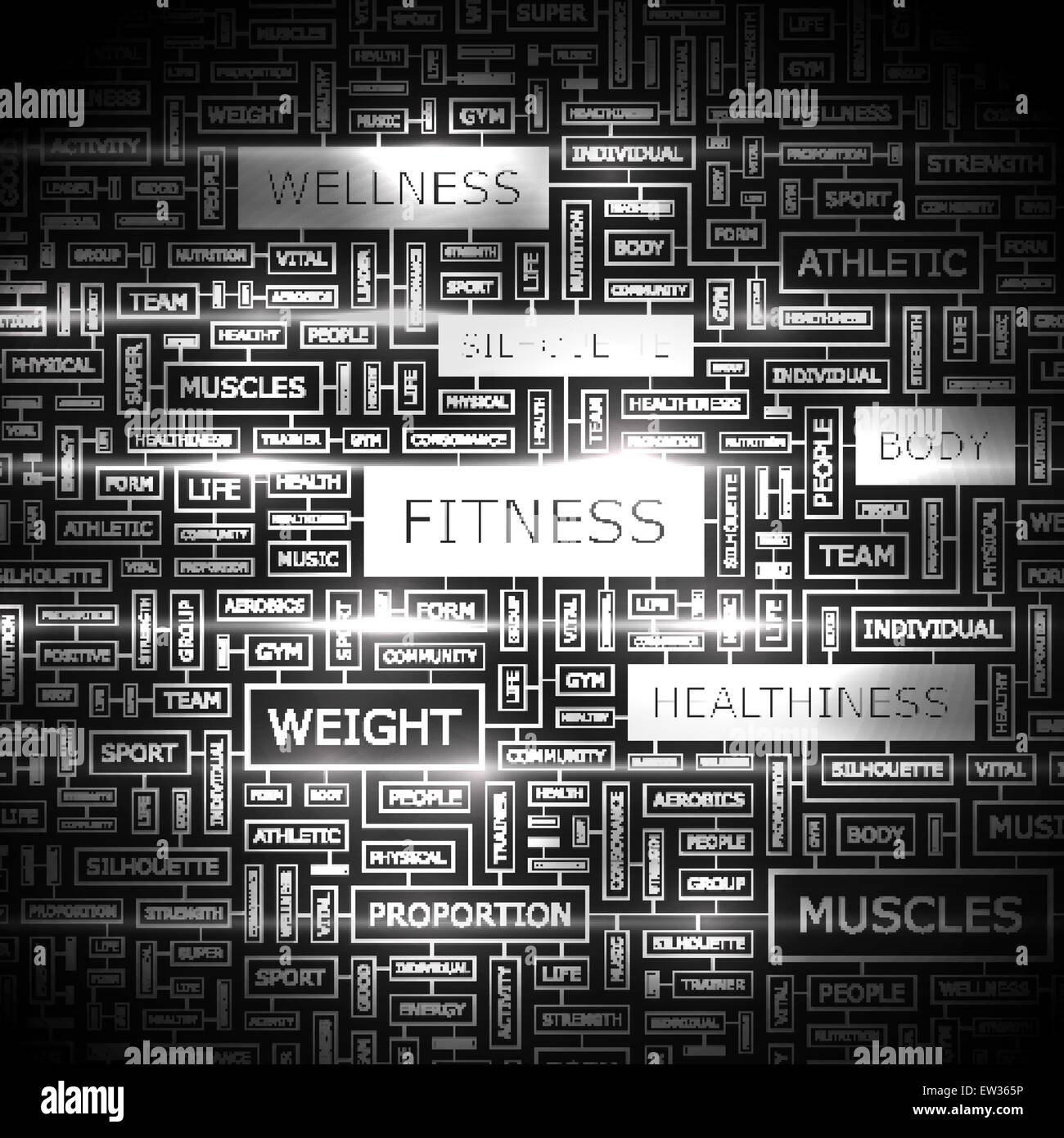FITNESS. Word cloud illustration. Tag cloud concept collage Stock ...
