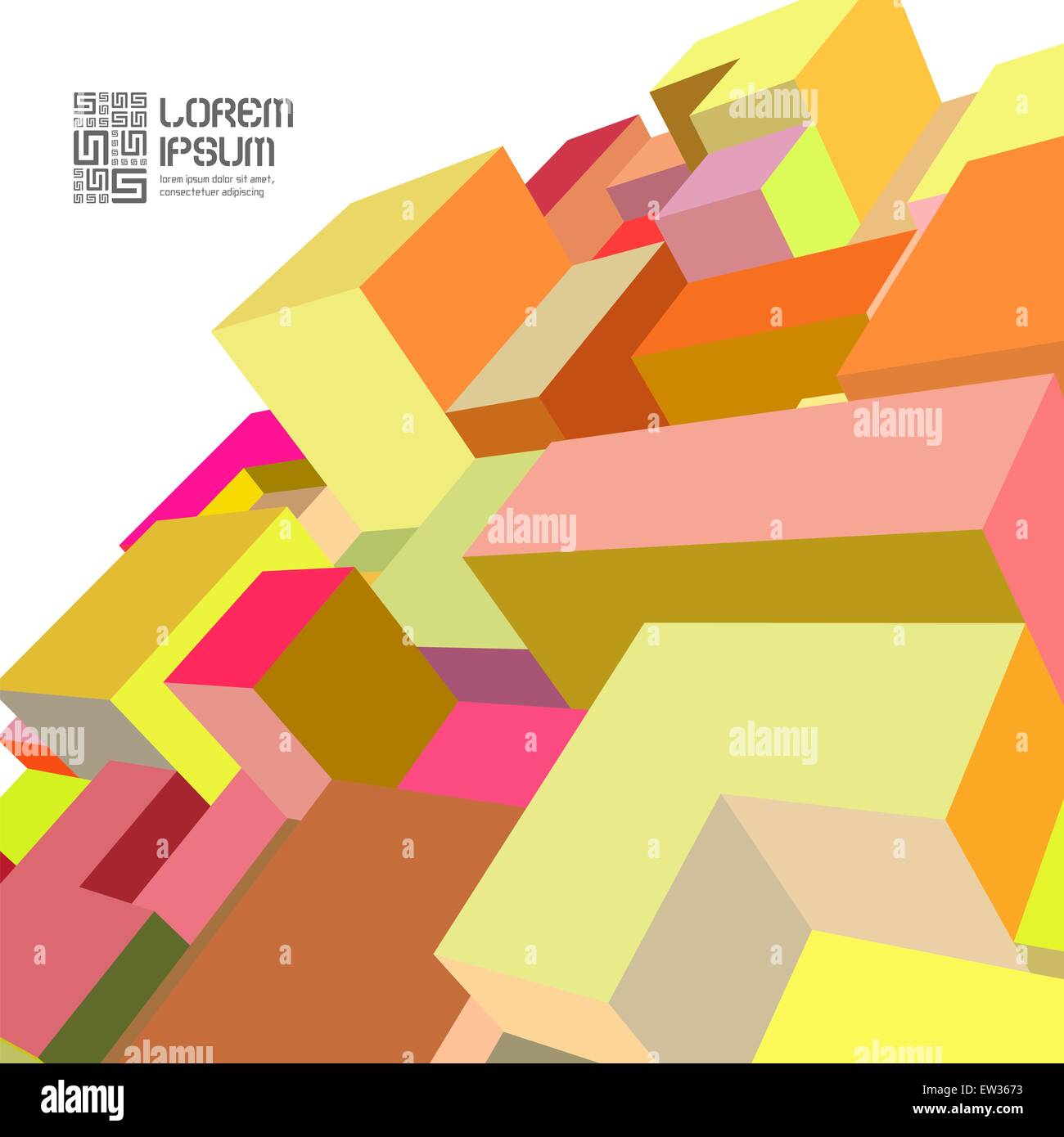 3d blocks structure background. Abstract illustration Stock Vector Image & Art - Alamy