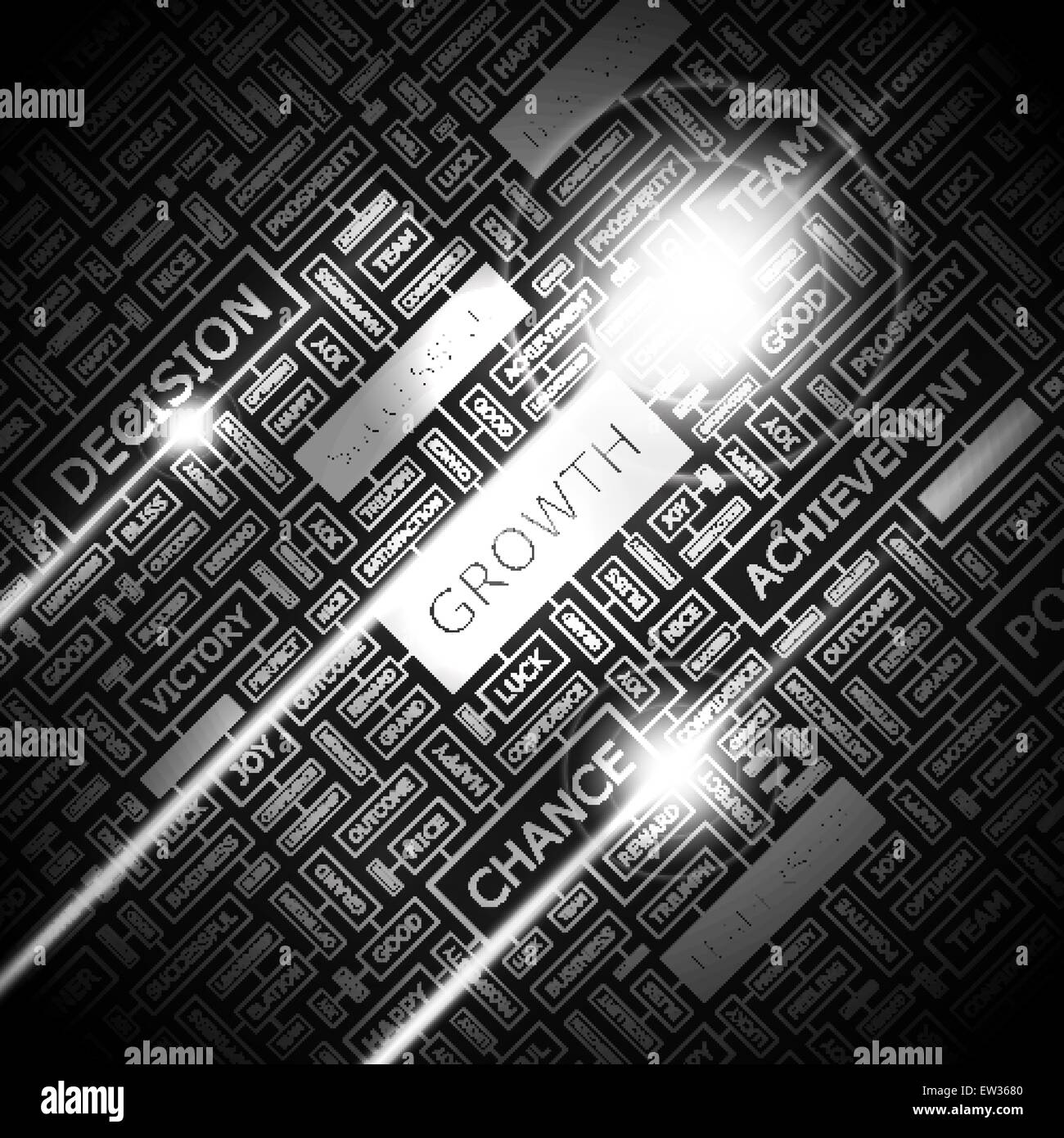 GROWTH. Concept illustration. Graphic tag collection. Wordcloud collage ...