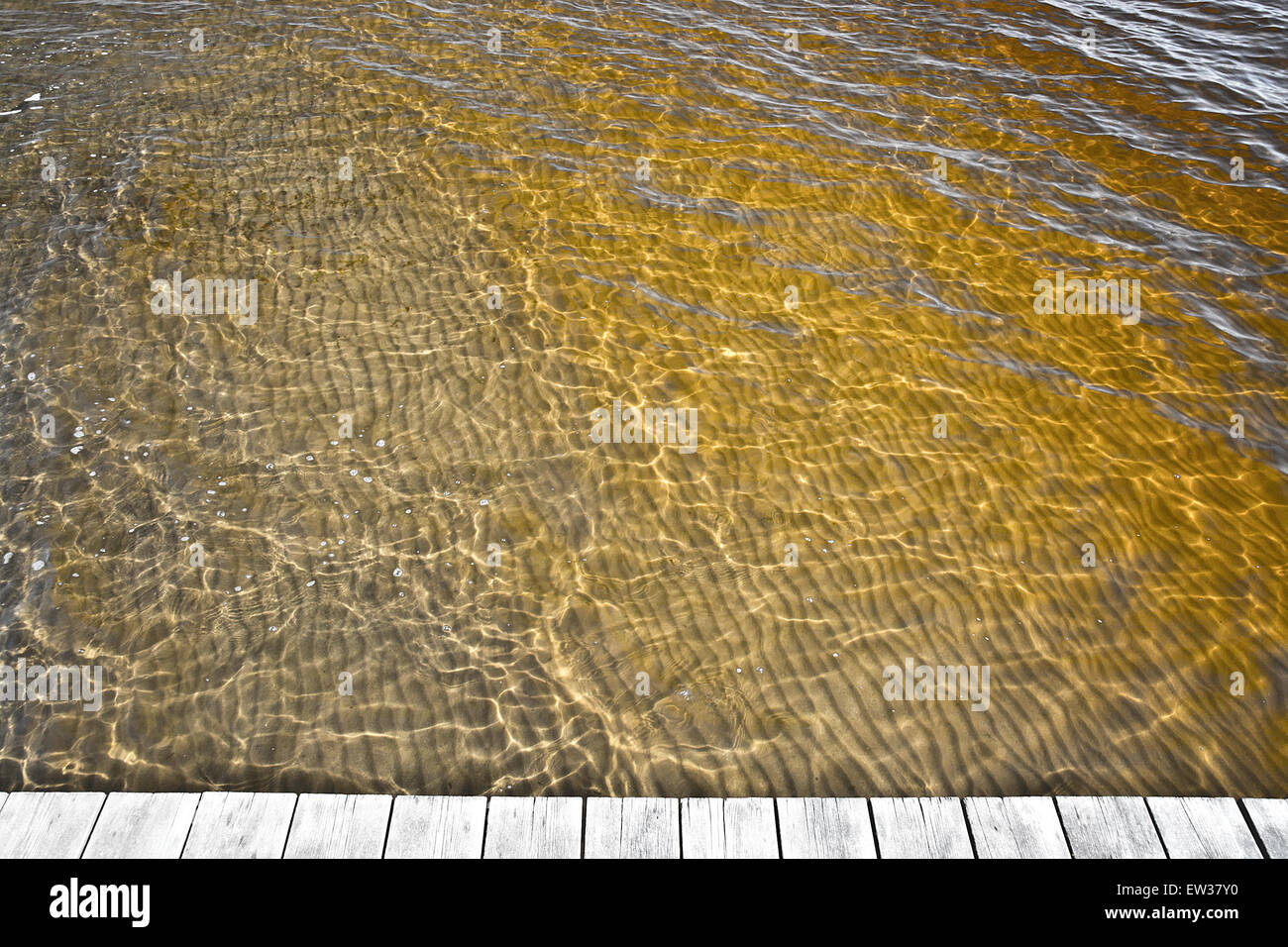 Yellow ocean water discolored by clean sediments from the Atran river ...