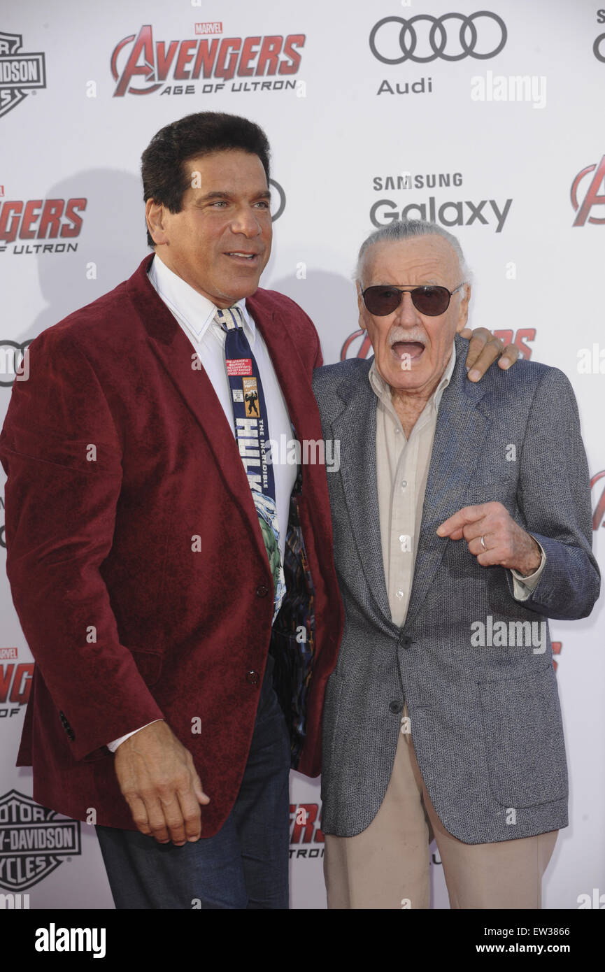 Film Premiere of Avengers Age of Ultron Featuring: Stan Lee, Lou ...