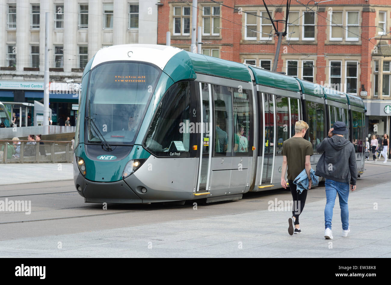 Nottingham city centre tram hi-res stock photography and images - Alamy