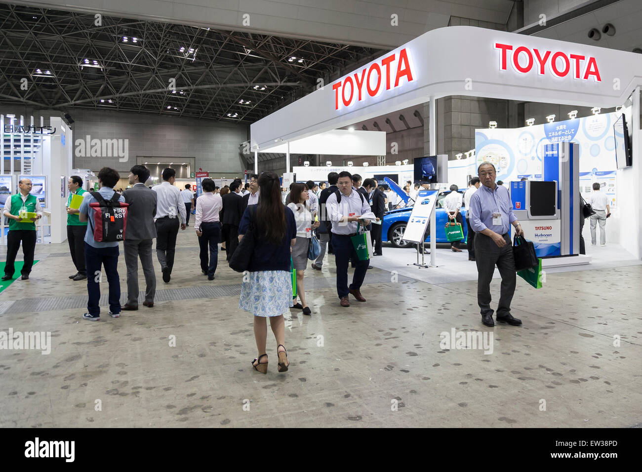 Tokyo, Japan. 17th June, 2015. Visitors gather at the Smart Community ...