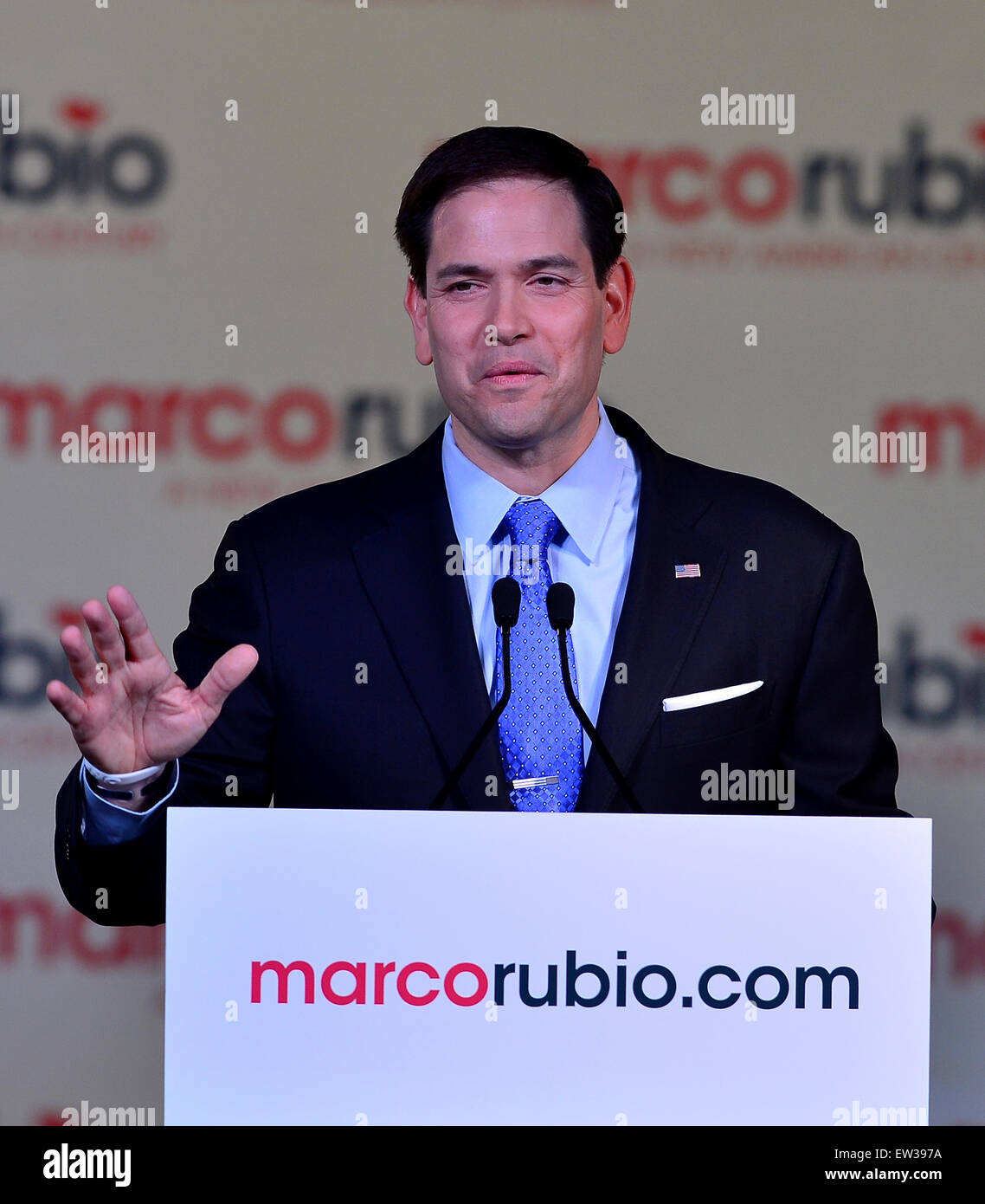 Republican Florida U.S. Senator Marco Rubio speaks as he announces his ...