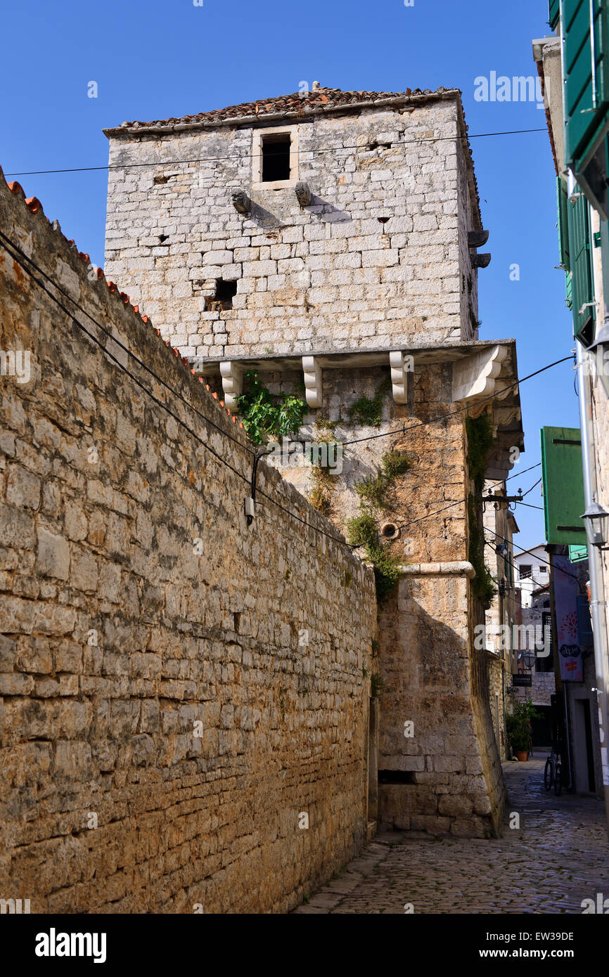 Coric tower (built 1646) in old town of Vodice on Dalmatian Coast of ...