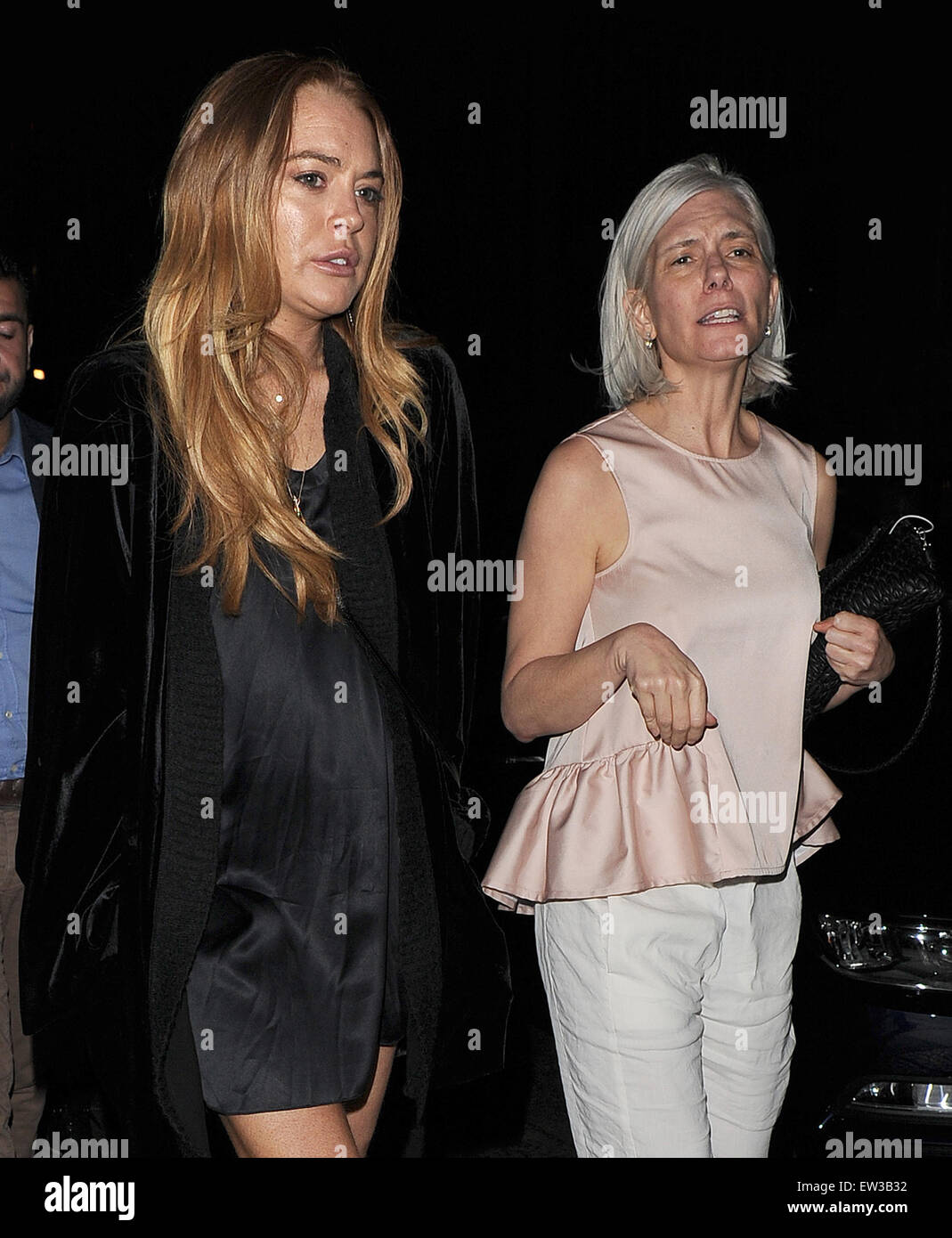 Lindsay Lohan enjoys a late meal at Novikov restaurant in Mayfair, with ...