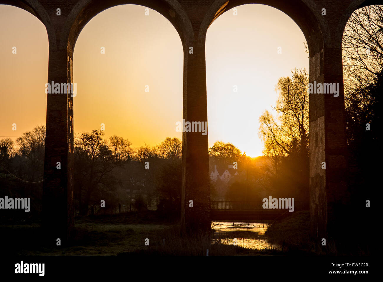 The sun rises over the Darenth Valley in Kent in what is expected to be ...