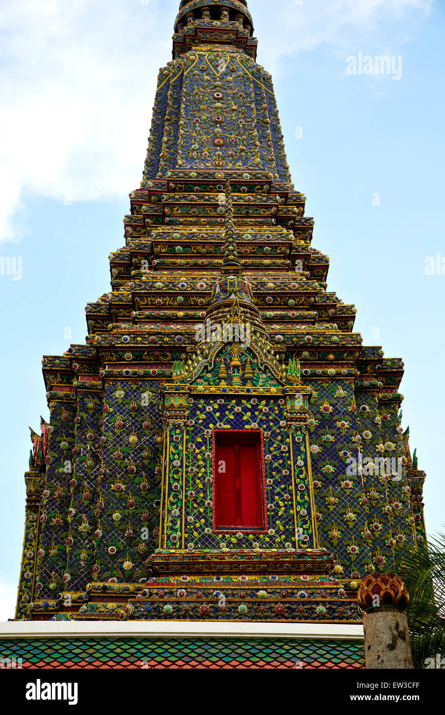 tower bangkok in the temple thailand abstract cross colors roof wat ...