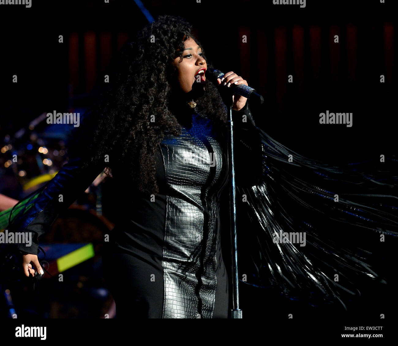 Jazmine Sullivan performing onstage during her 'Reality Show Tour' at ...