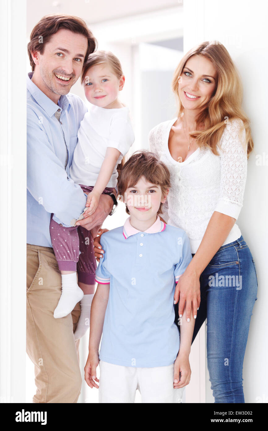 happy family inside house Stock Photo - Alamy