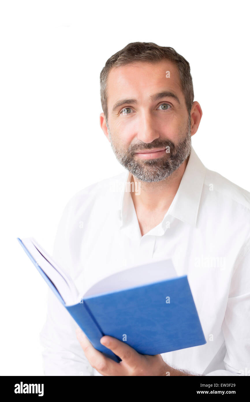 Man reading book face hi-res stock photography and images - Alamy