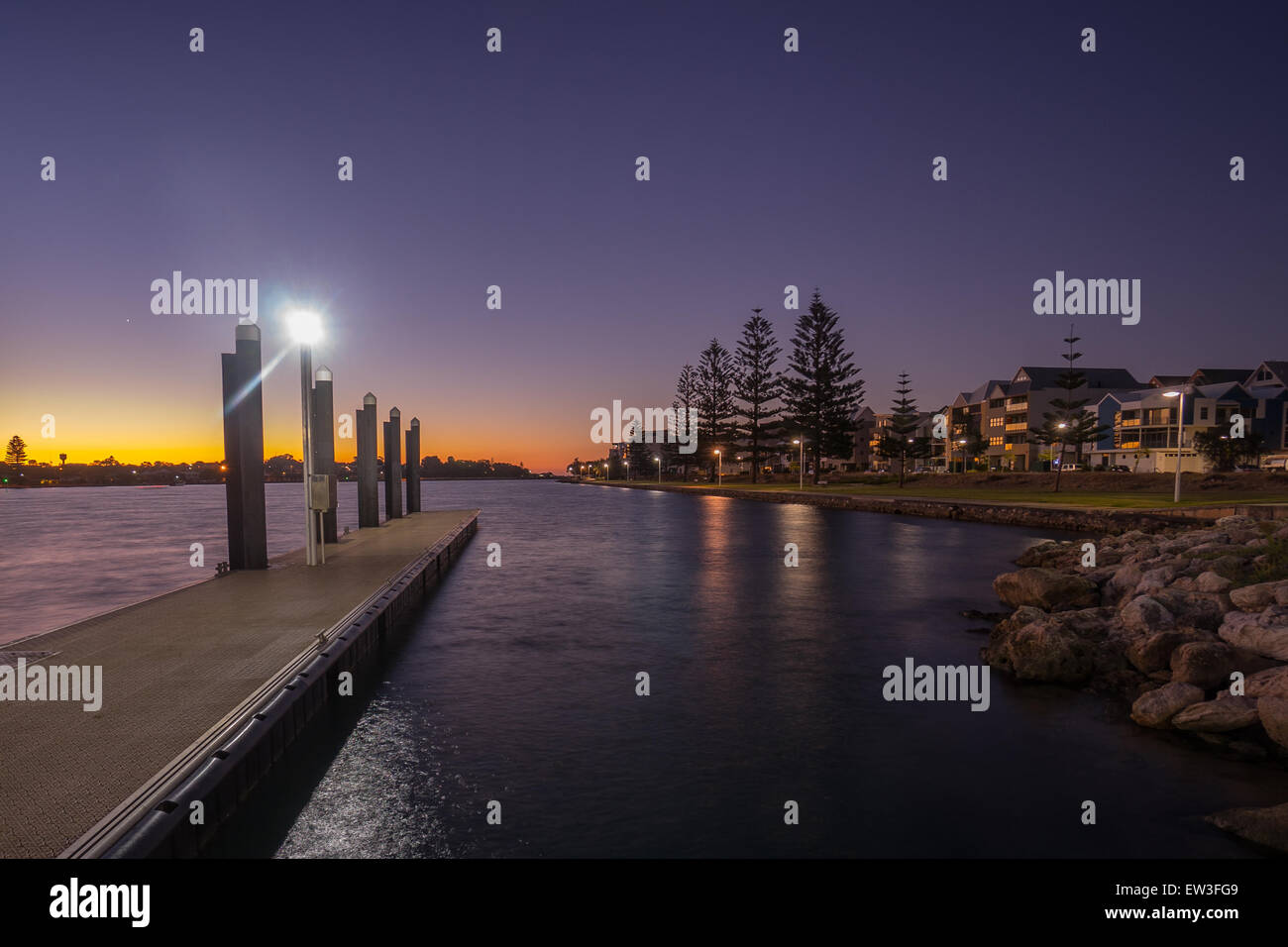 Sunset view at Mandurah, Western Australia Stock Photo - Alamy
