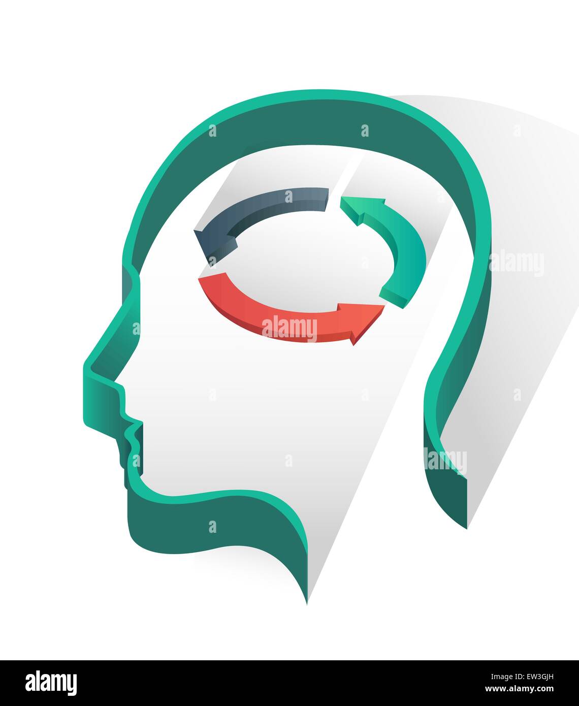 Head with arrow circle on white background Stock Vector Image & Art - Alamy