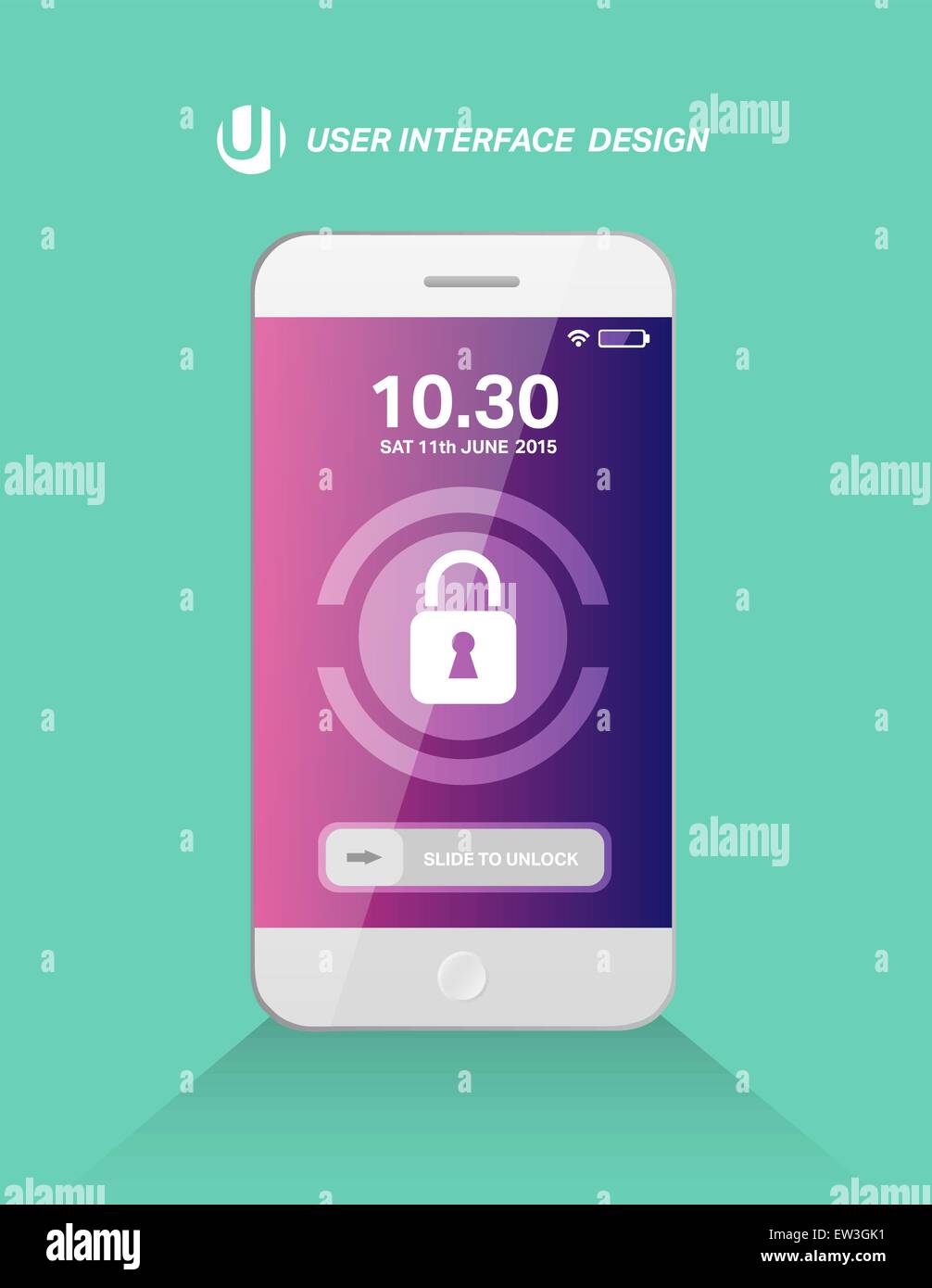 Mobile phone locked Stock Vector Images - Alamy