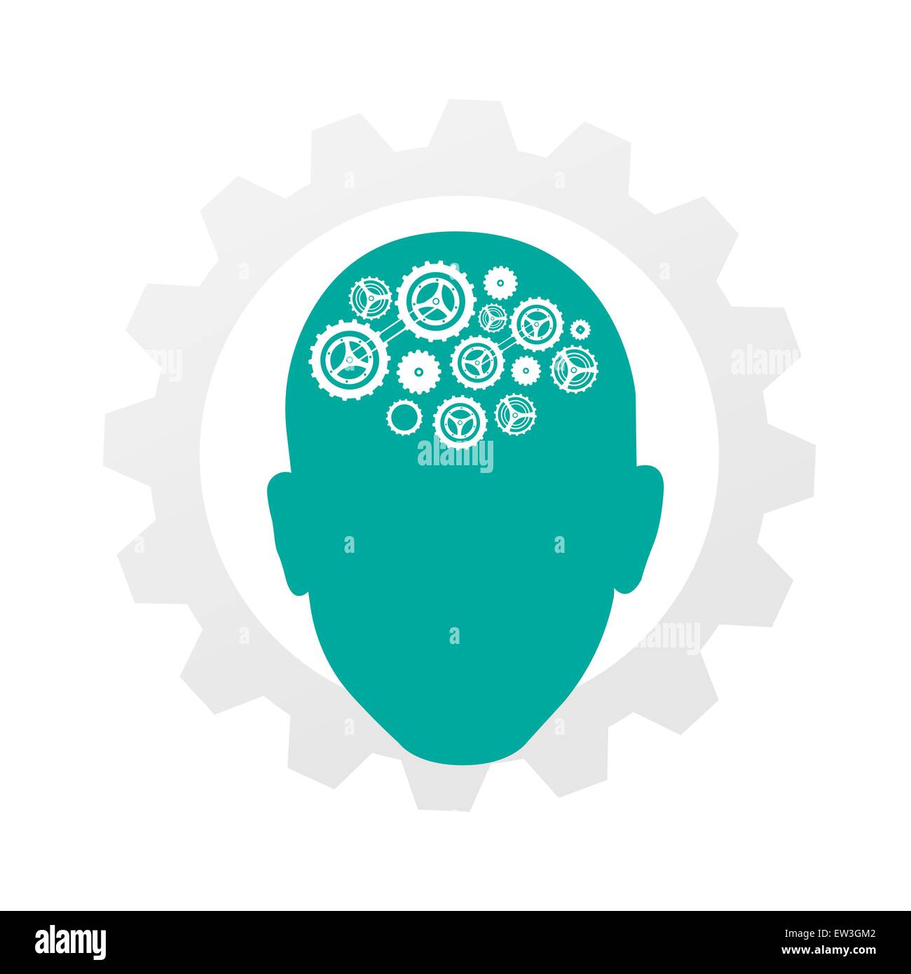 Computer head silhouette Cut Out Stock Images & Pictures - Alamy