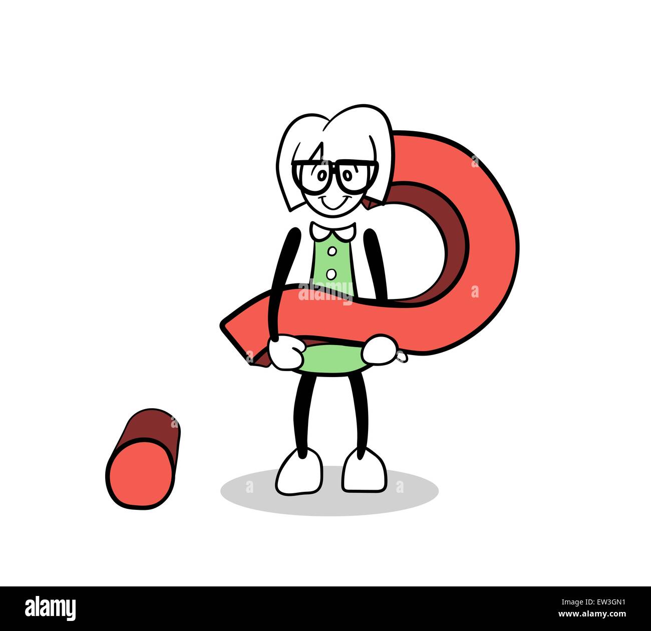 Cartoon character holding question mark Stock Vector Images - Alamy