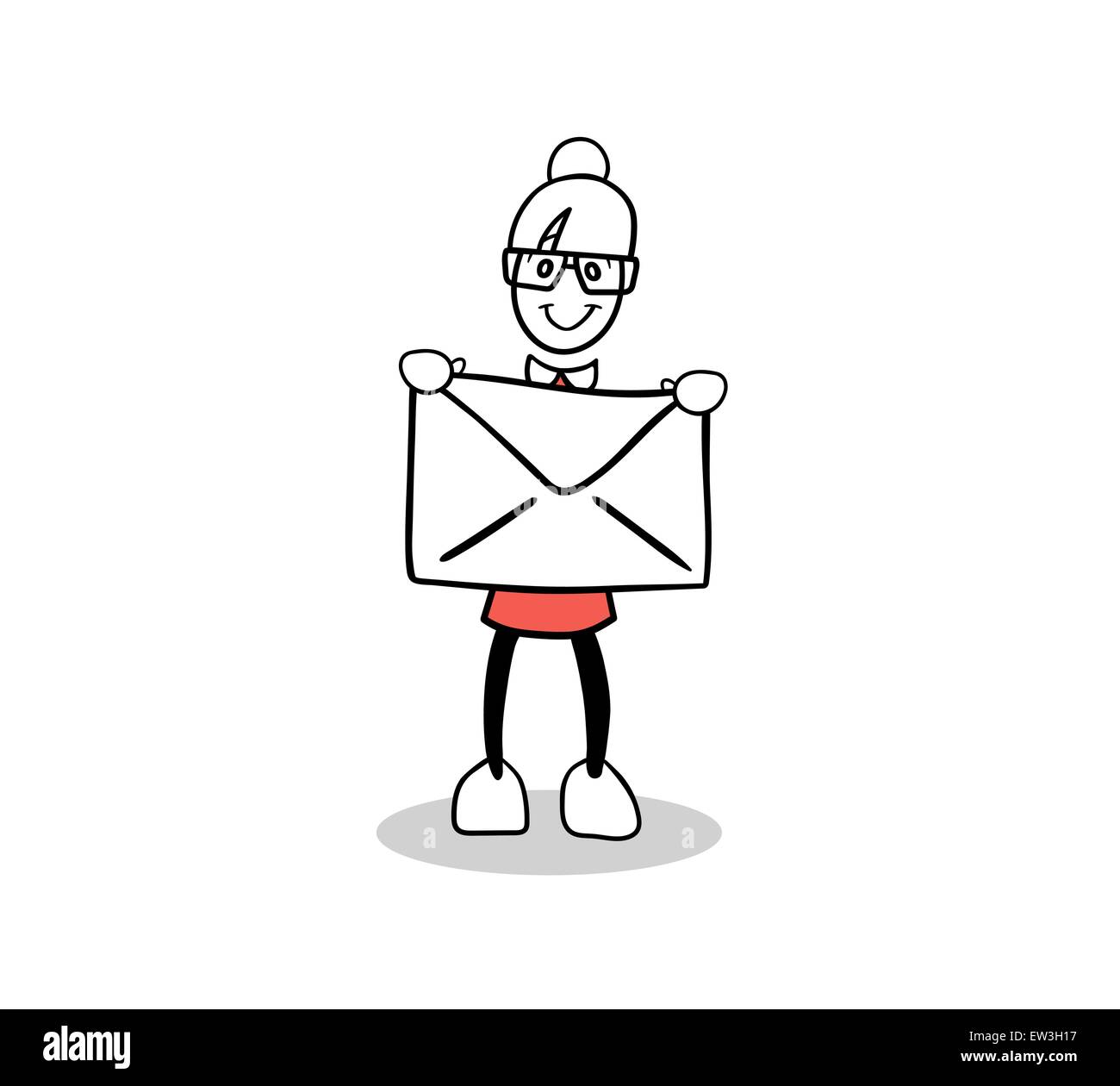 Digitally generated Cute cartoon showing envelope Stock Vector Image ...