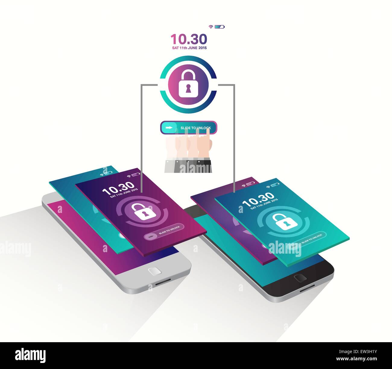 Digitally generated Slide to unlock phone vector Stock Vector Image ...