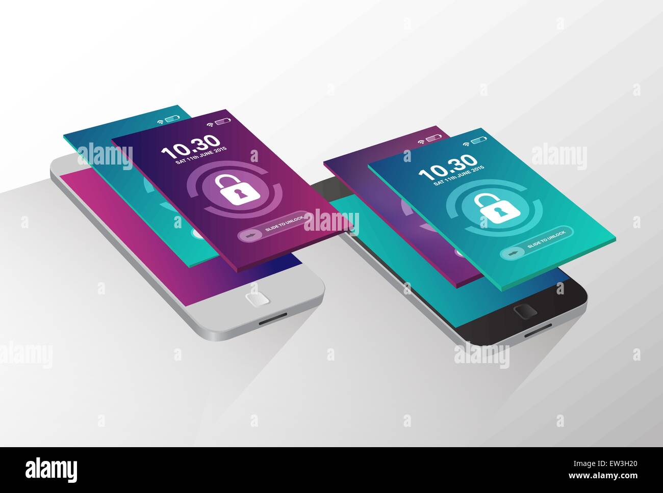 Digitally generated Slide to unlock phone vector Stock Vector Image ...