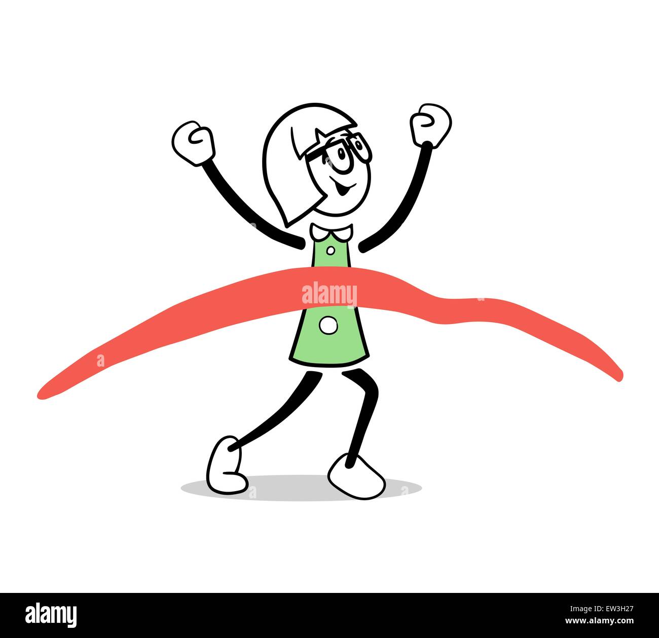 Digitally generated Cute cartoon winning a race Stock Vector Image ...