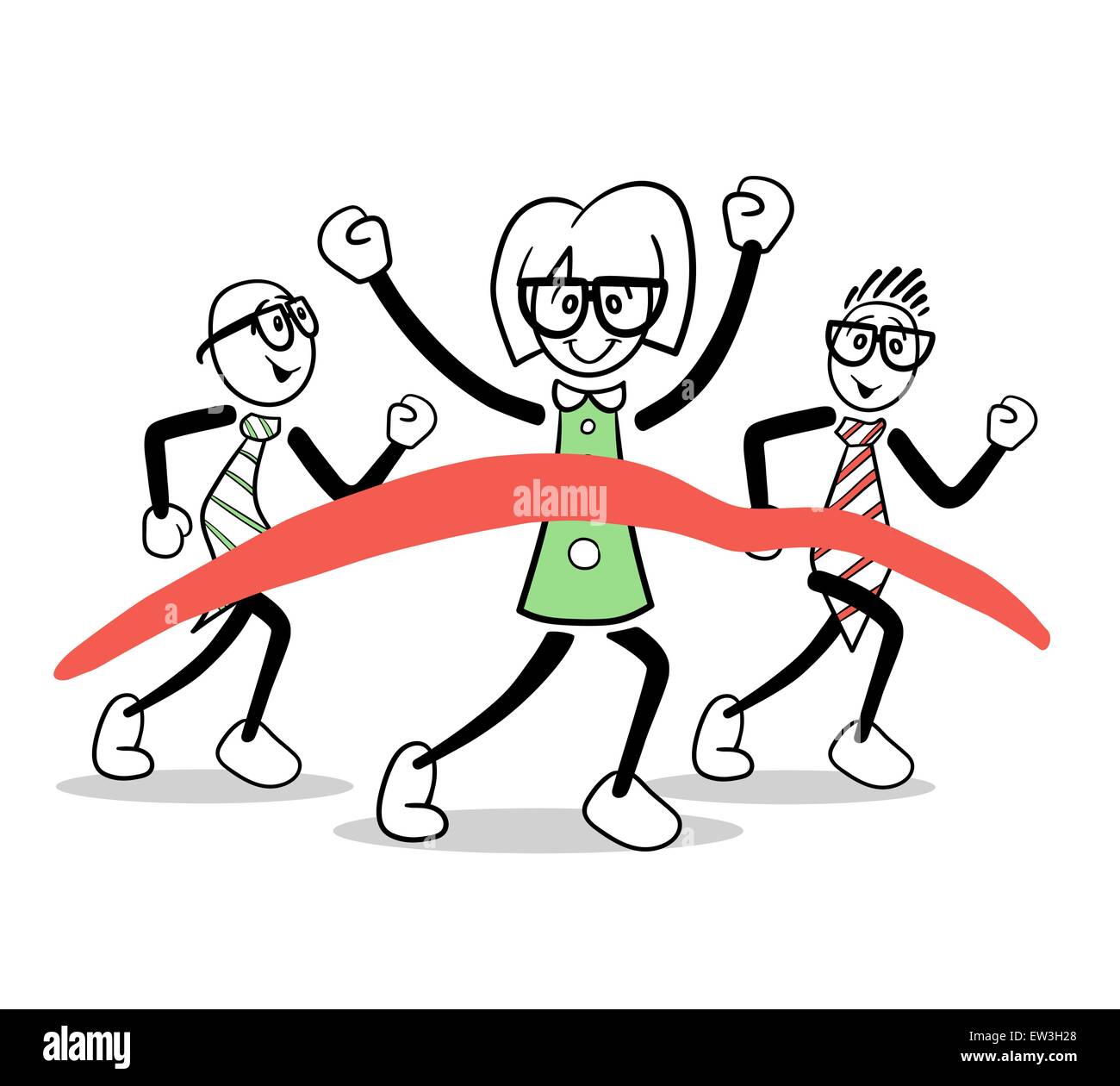 Digitally generated Cute cartoons winning a race Stock Vector Image ...