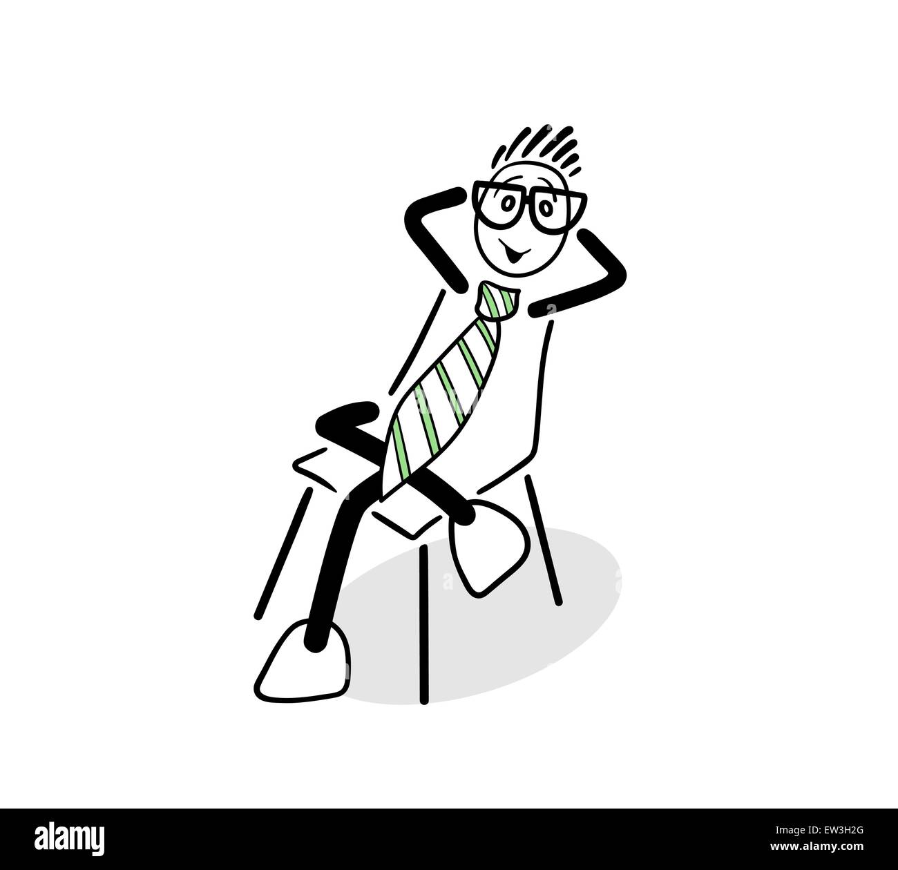 Digitally generated Cute cartoon sitting in chair Stock Vector Image ...