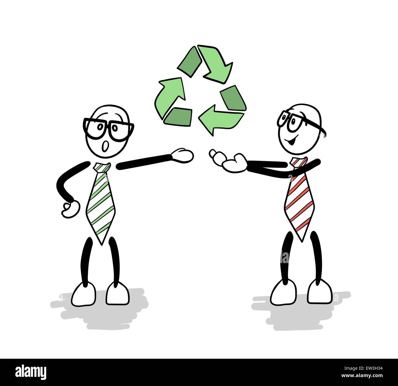 Digitally generated Cute cartoons showing recycling sign Stock Vector ...
