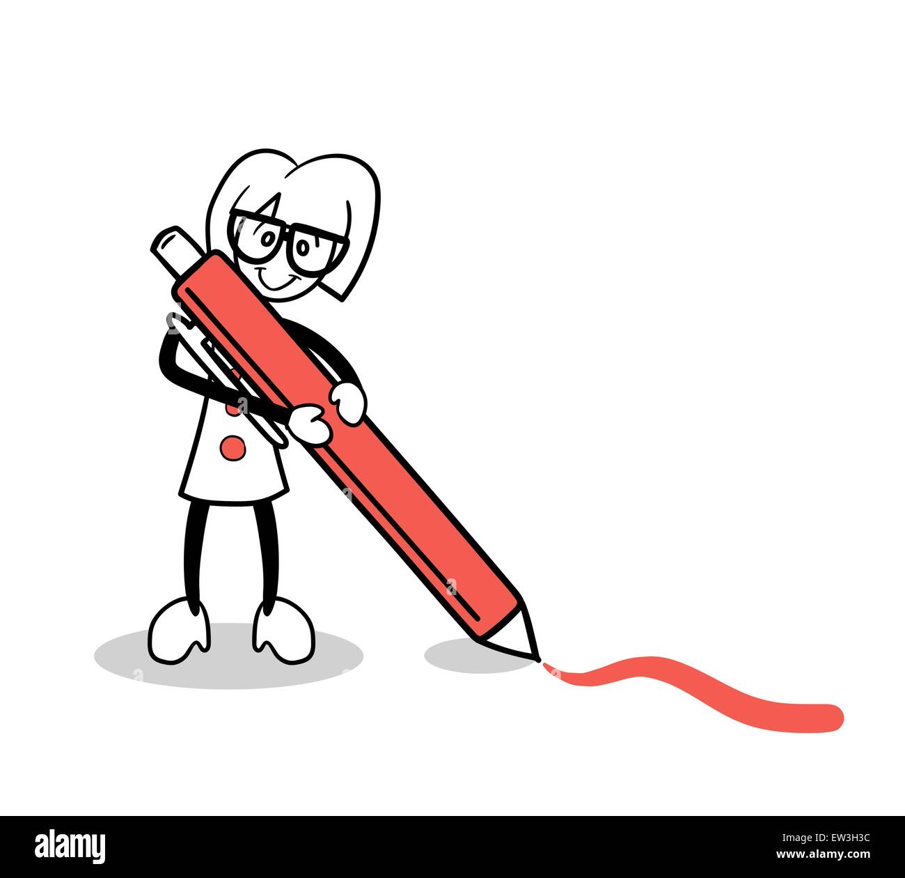 Red pen Stock Vector Images - Alamy